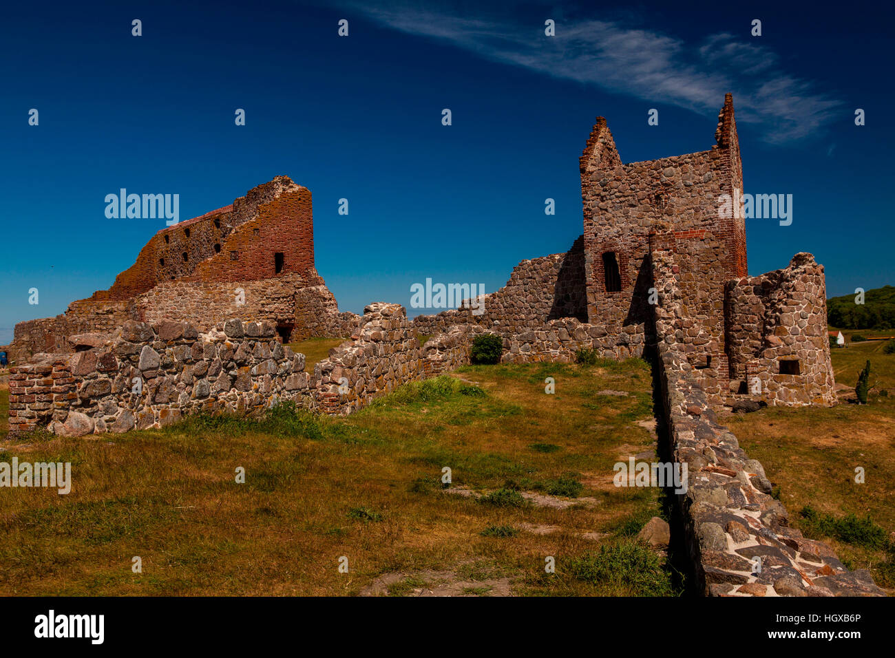 Castle, Hammershus, Bornholm Island, Denmark Stock Photo - Alamy
