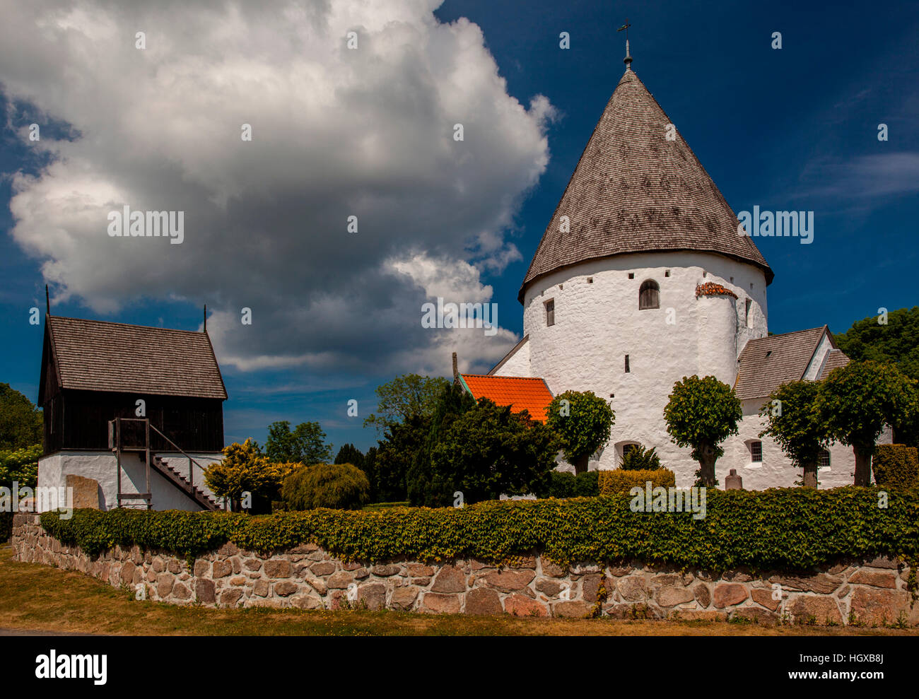Round Church, Osker, Bornholm Island, Denmark Stock Photo - Alamy