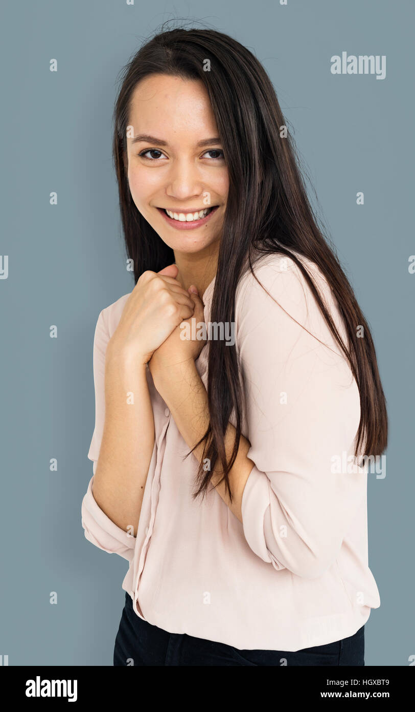 Young Women Smile Face Expression Concept Stock Photo - Alamy