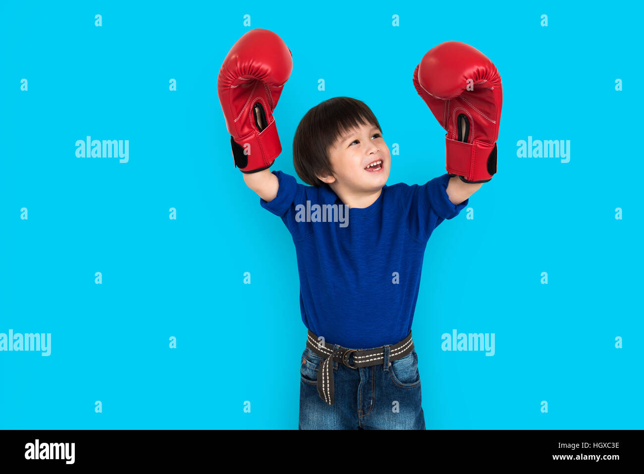 Little Boy Kid Adorable Cute Boxing Portrait Concept Stock Photo - Alamy