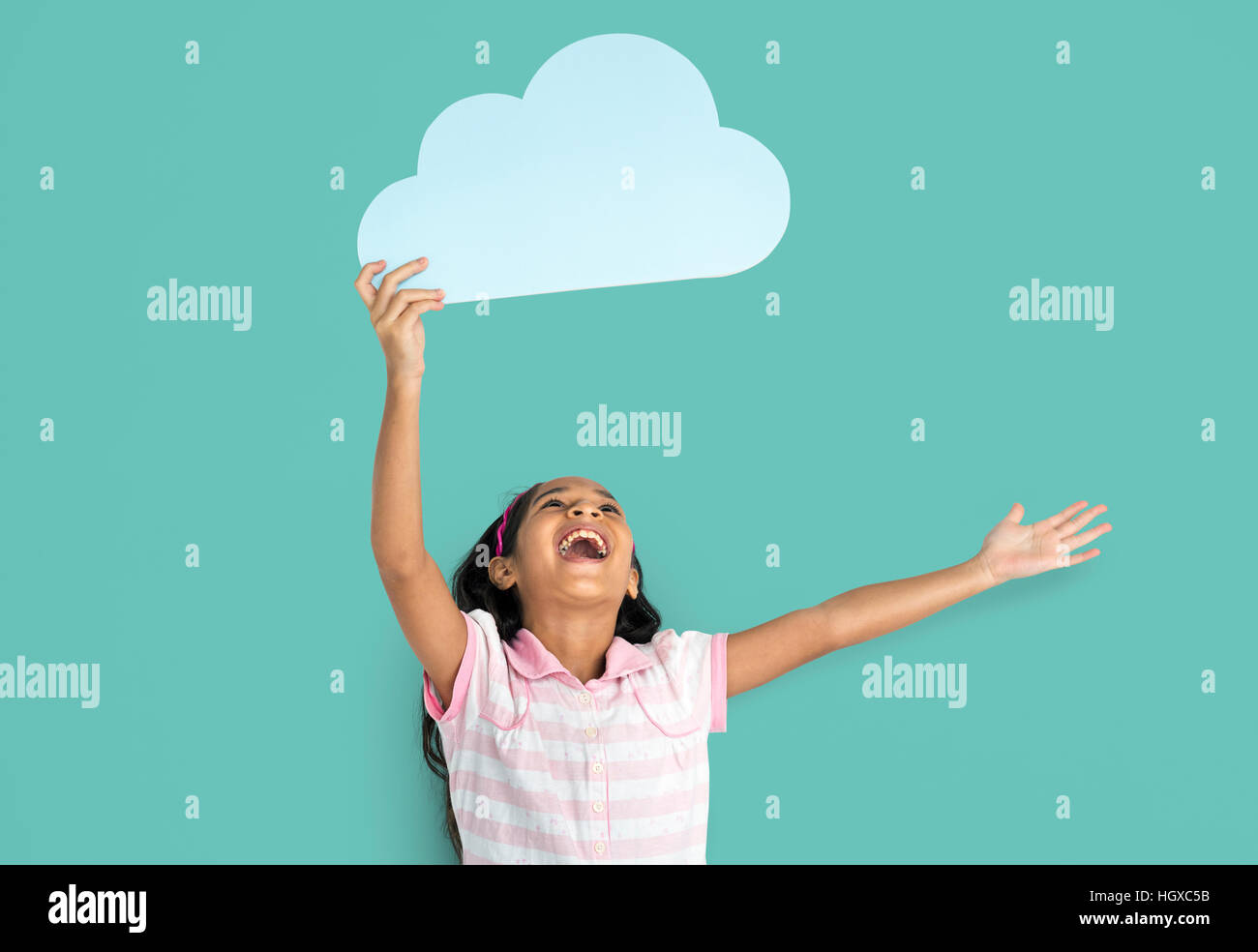 Asian Girl Child Cloud Computing Concept Stock Photo - Alamy