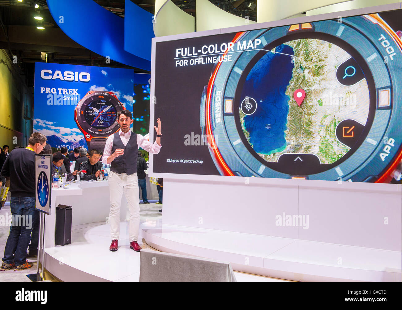 LAS VEGAS - JAN 08 : The Casio booth at the CES show held in Las Vegas ...