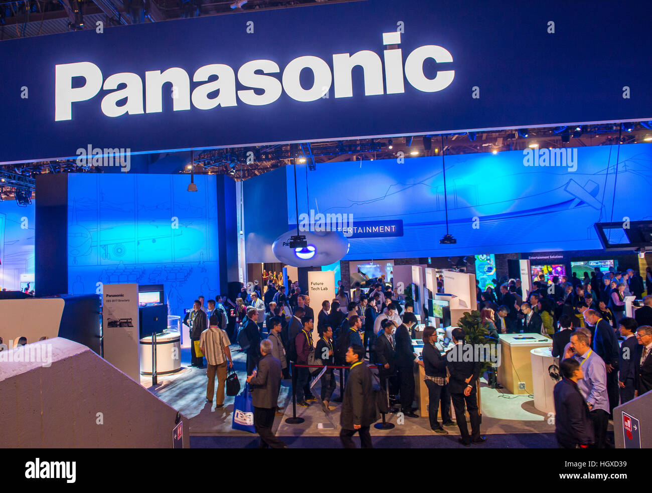 LAS VEGAS - JAN 08 : The Panasonic booth at the CES show in Las Vegas ...