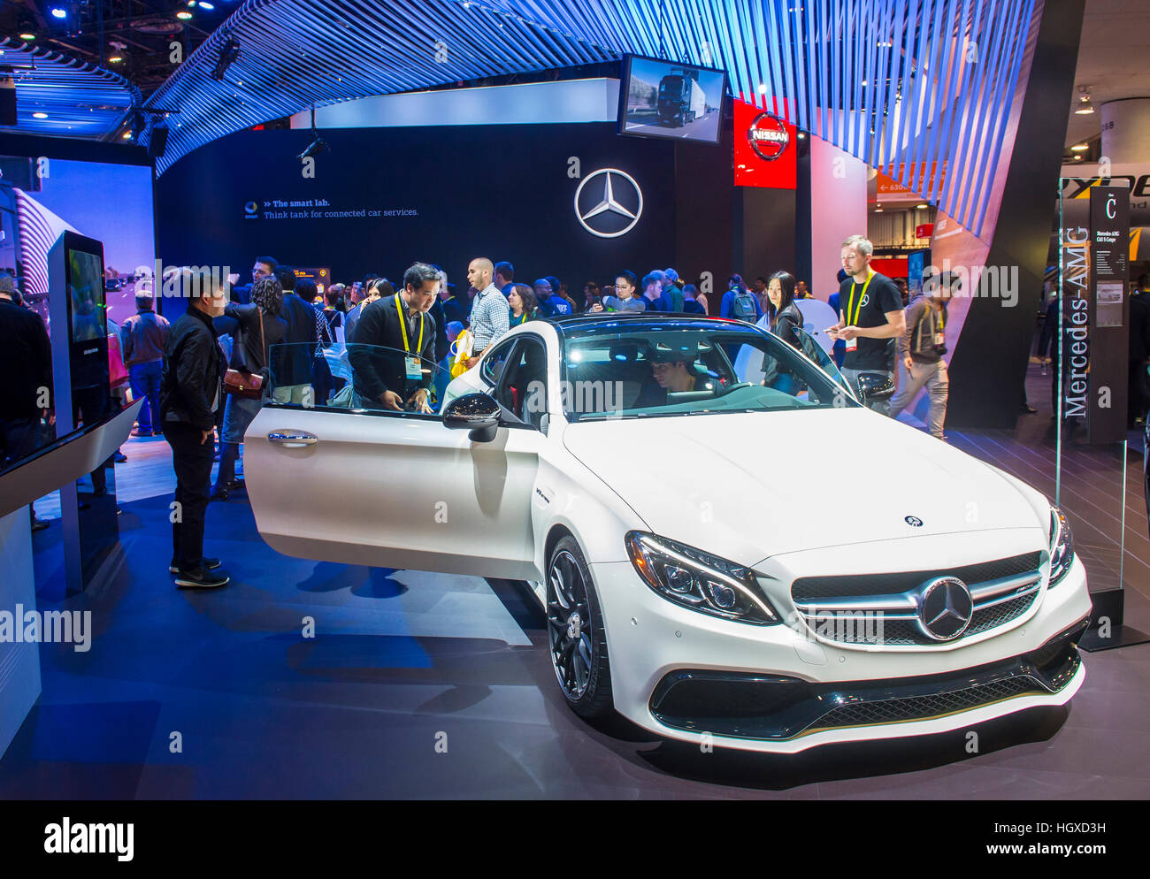 LAS VEGAS - JAN 08 : The Mercedes booth at the CES Show in Las Vegas ...