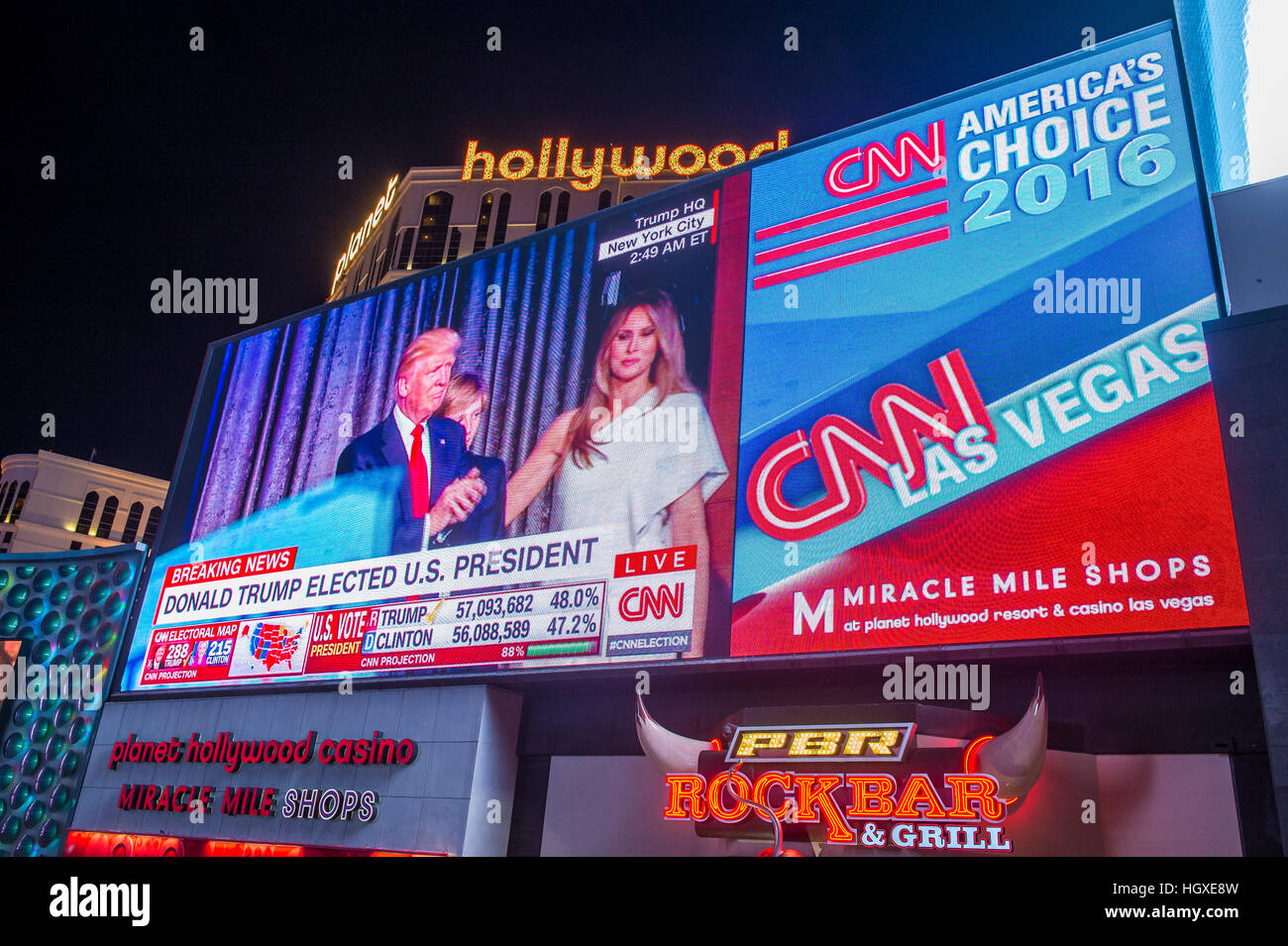 Election night in Las Vegas strip Stock Photo - Alamy
