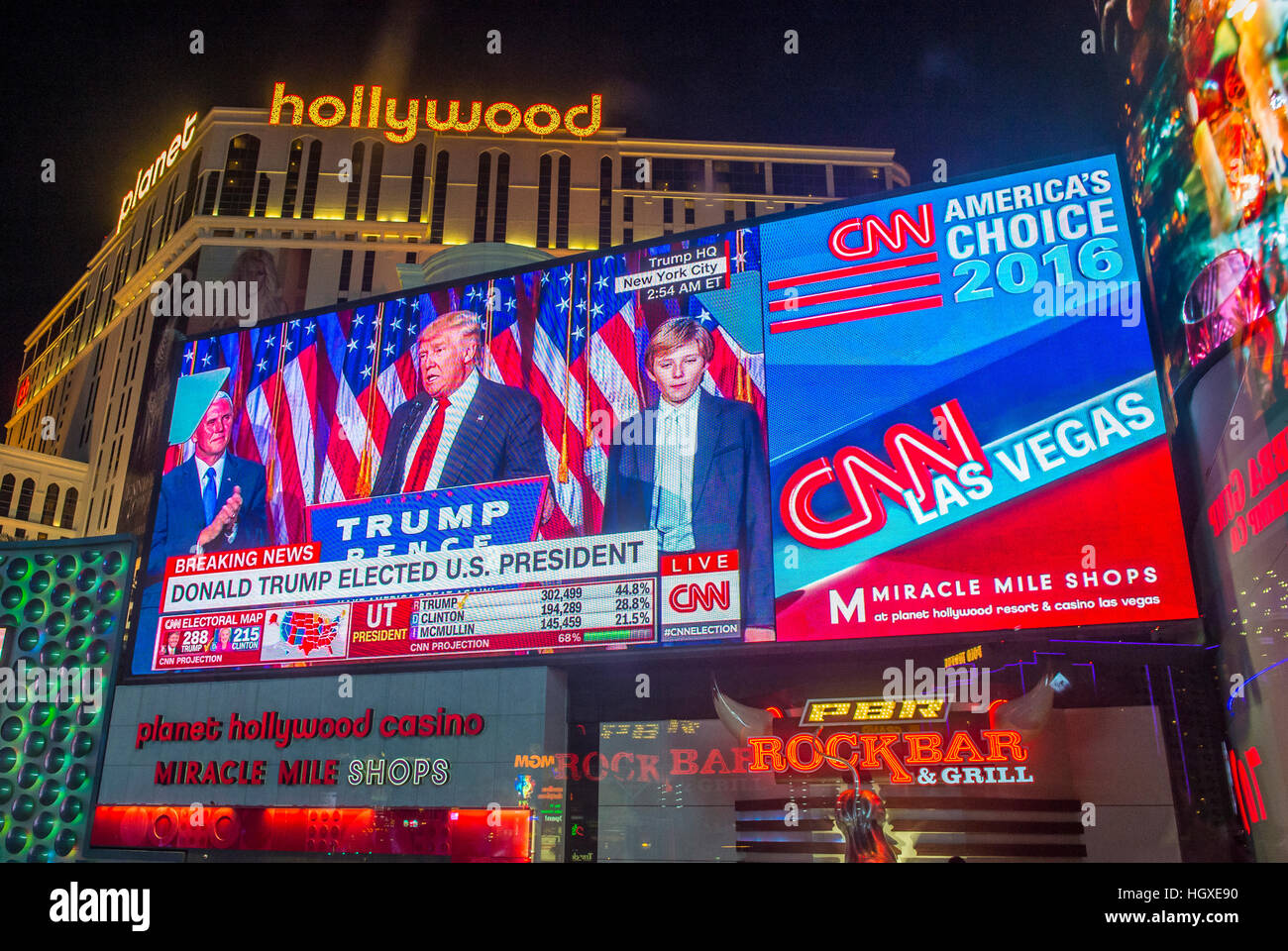 Election night in Las Vegas strip Stock Photo - Alamy