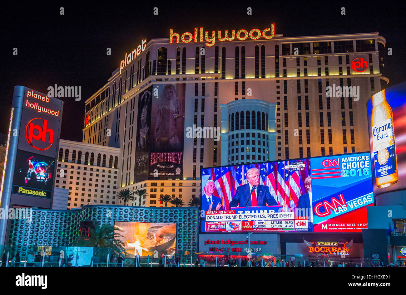 Election night in Las Vegas strip Stock Photo - Alamy