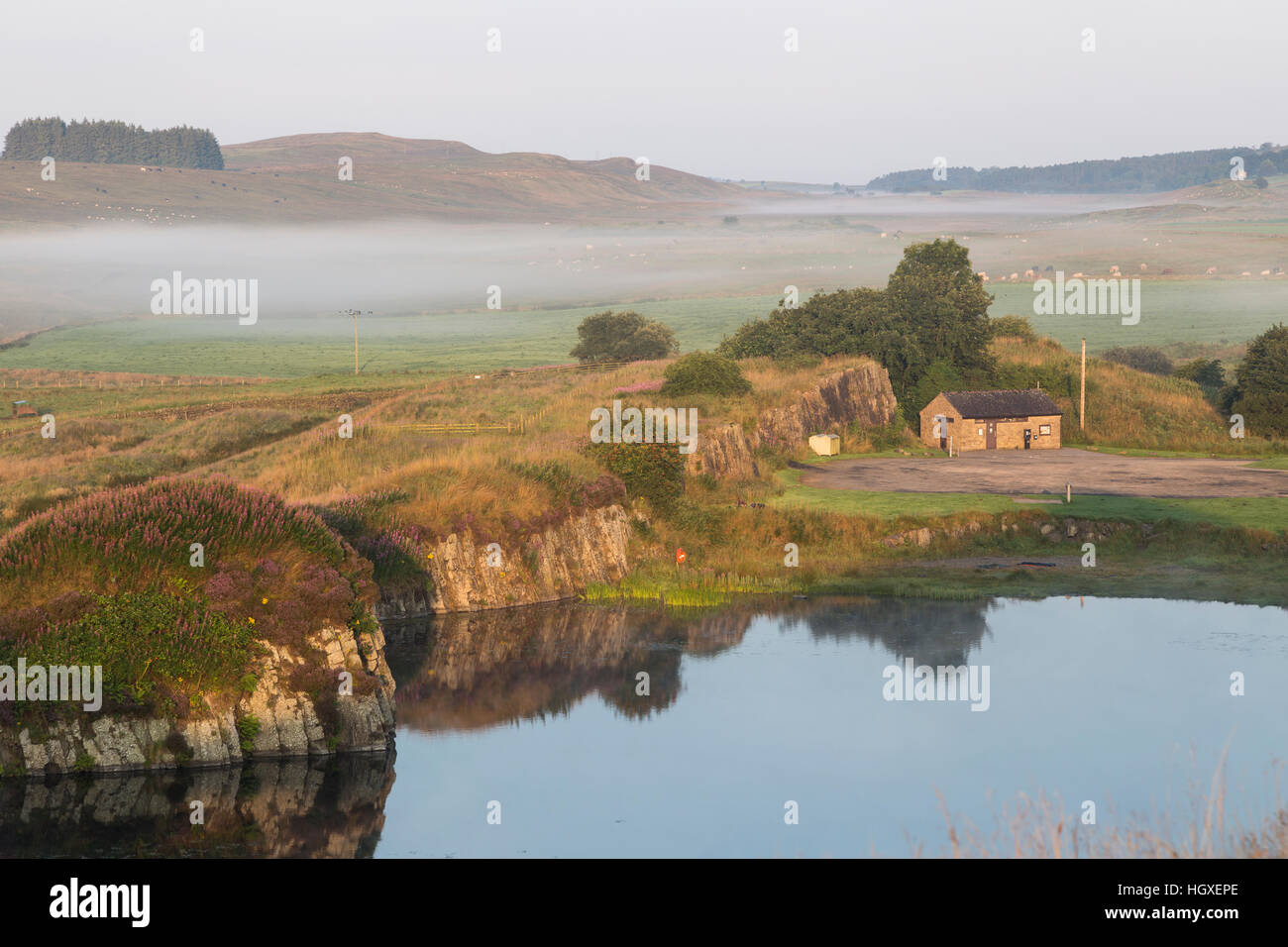 Hadrian's Wall, Cawfield Quarry pool Stock Photo - Alamy