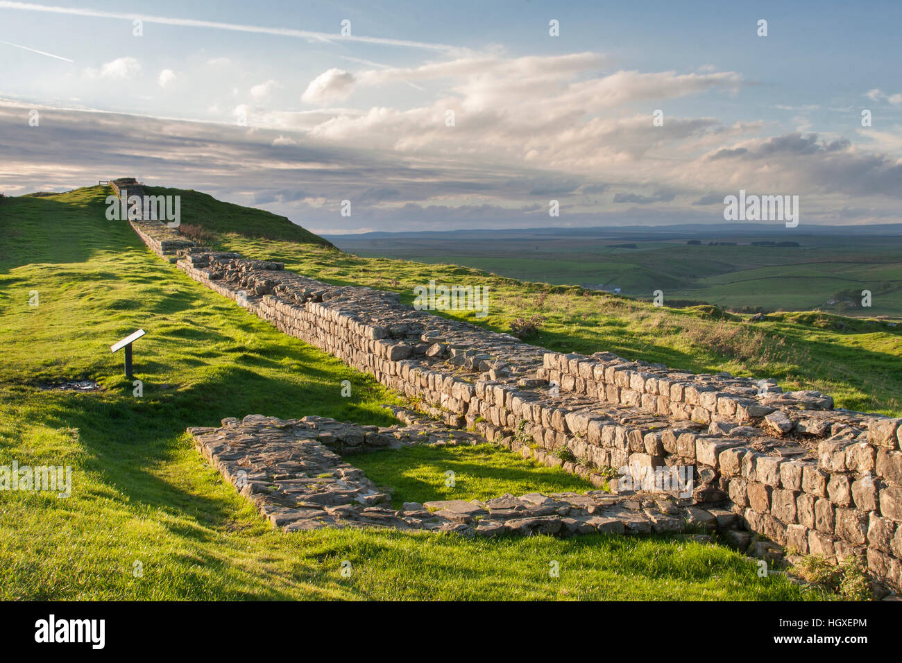 Hadrian's Wall: Turret 41A near Caw Gap, looking west-north-west Stock ...