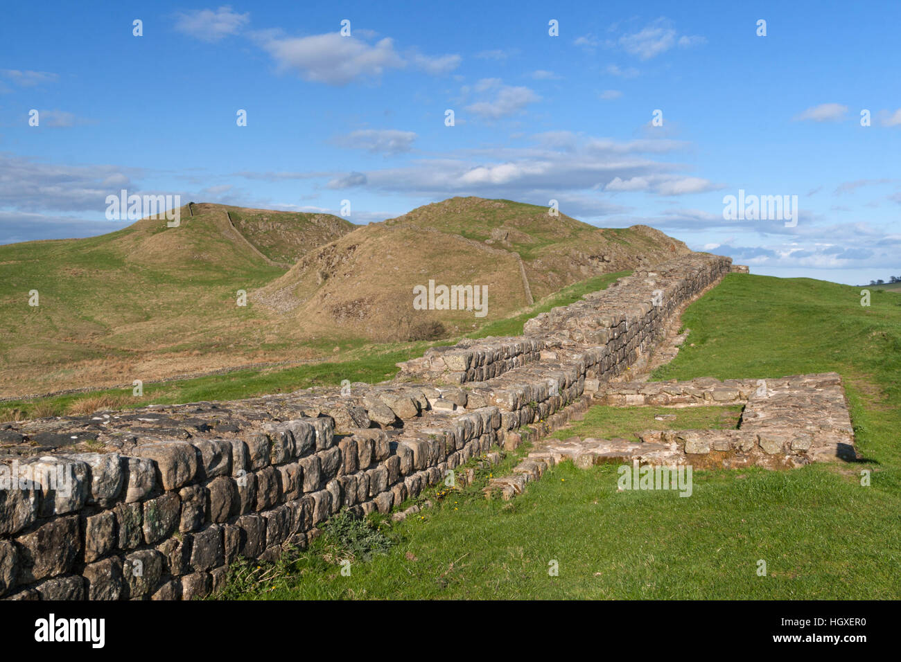 Hadrian's Wall: Turret 41A near Caw Gap, looking east towards Bogle ...