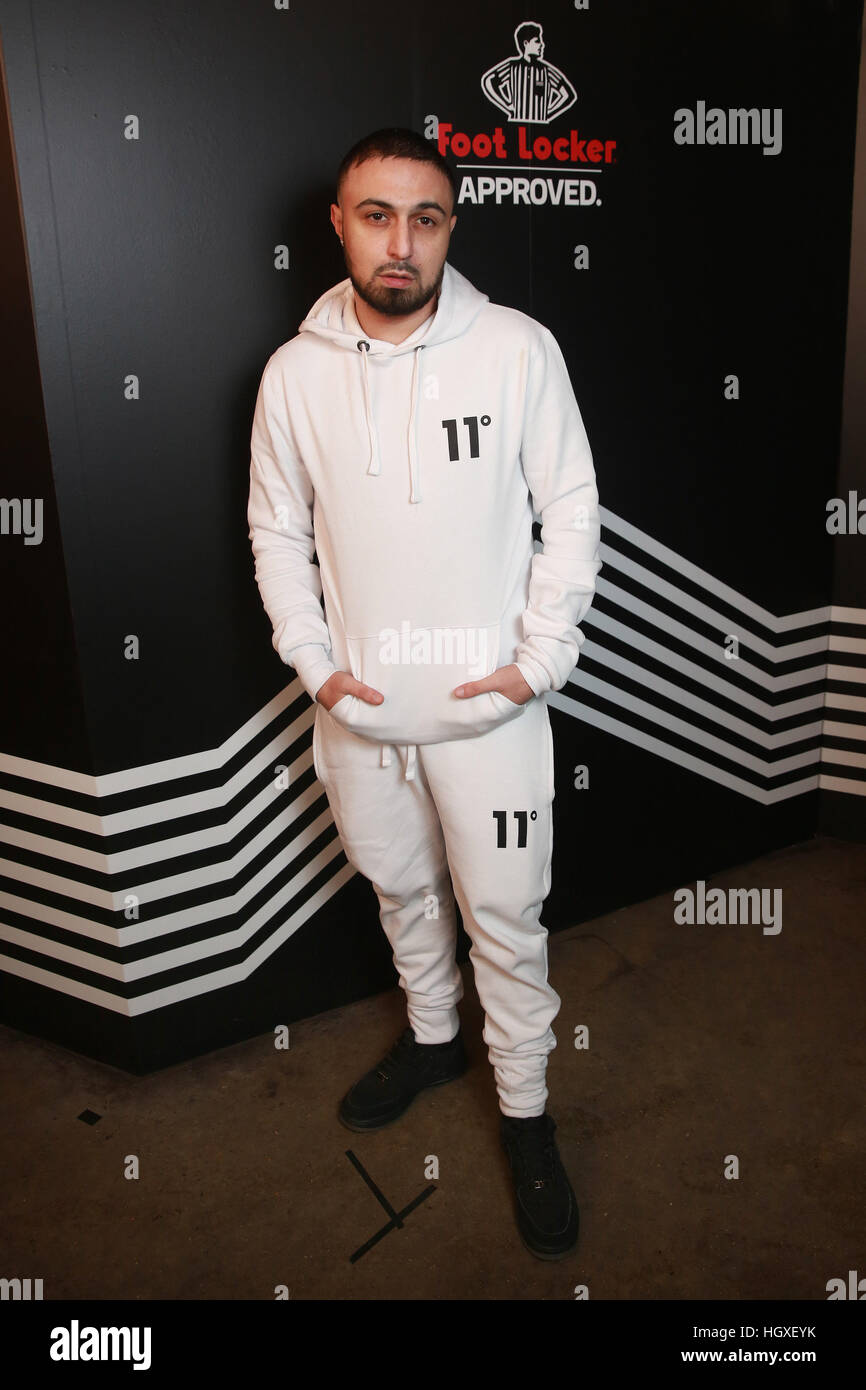 EDITORIAL USE ONLY Adam Deacon attends the exclusive Foot Locker # ...