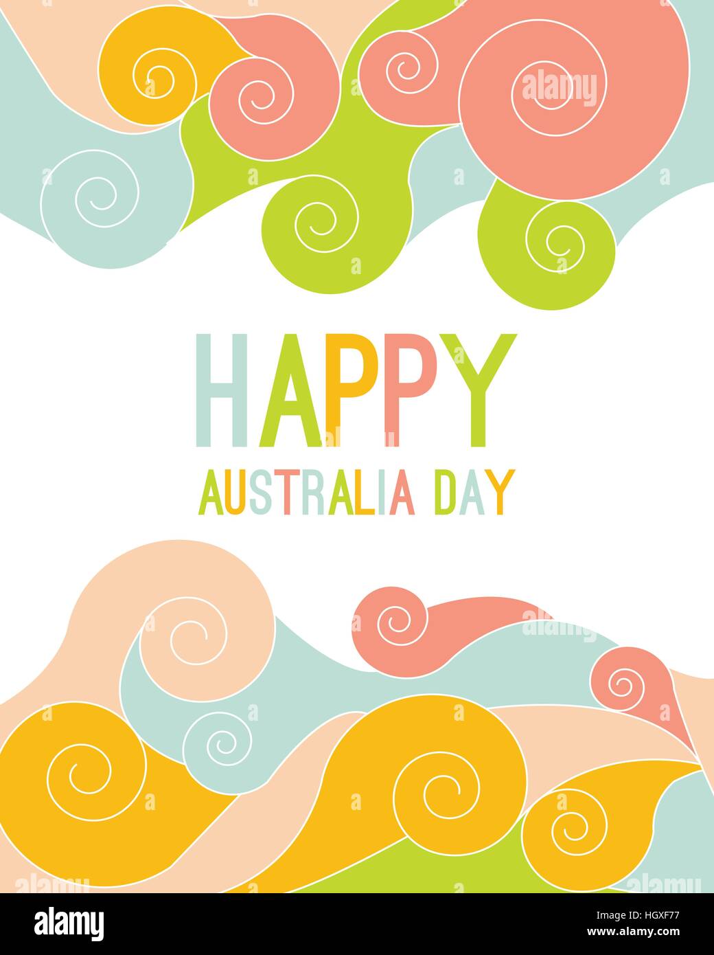 Celebratory Australia Day background with flowers and leaves. layout ...