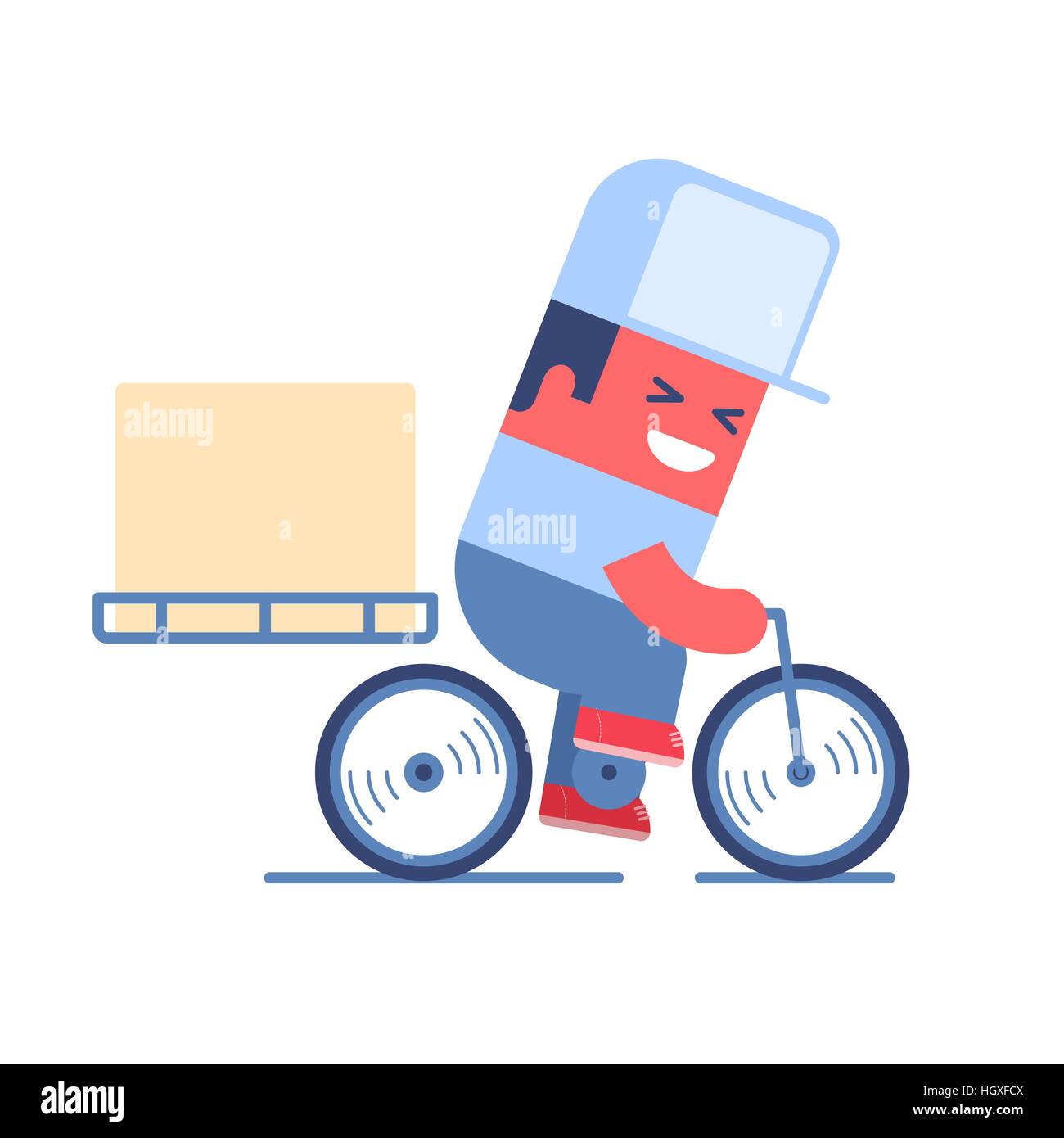 Food delivery cyclist Stock Vector Images - Alamy