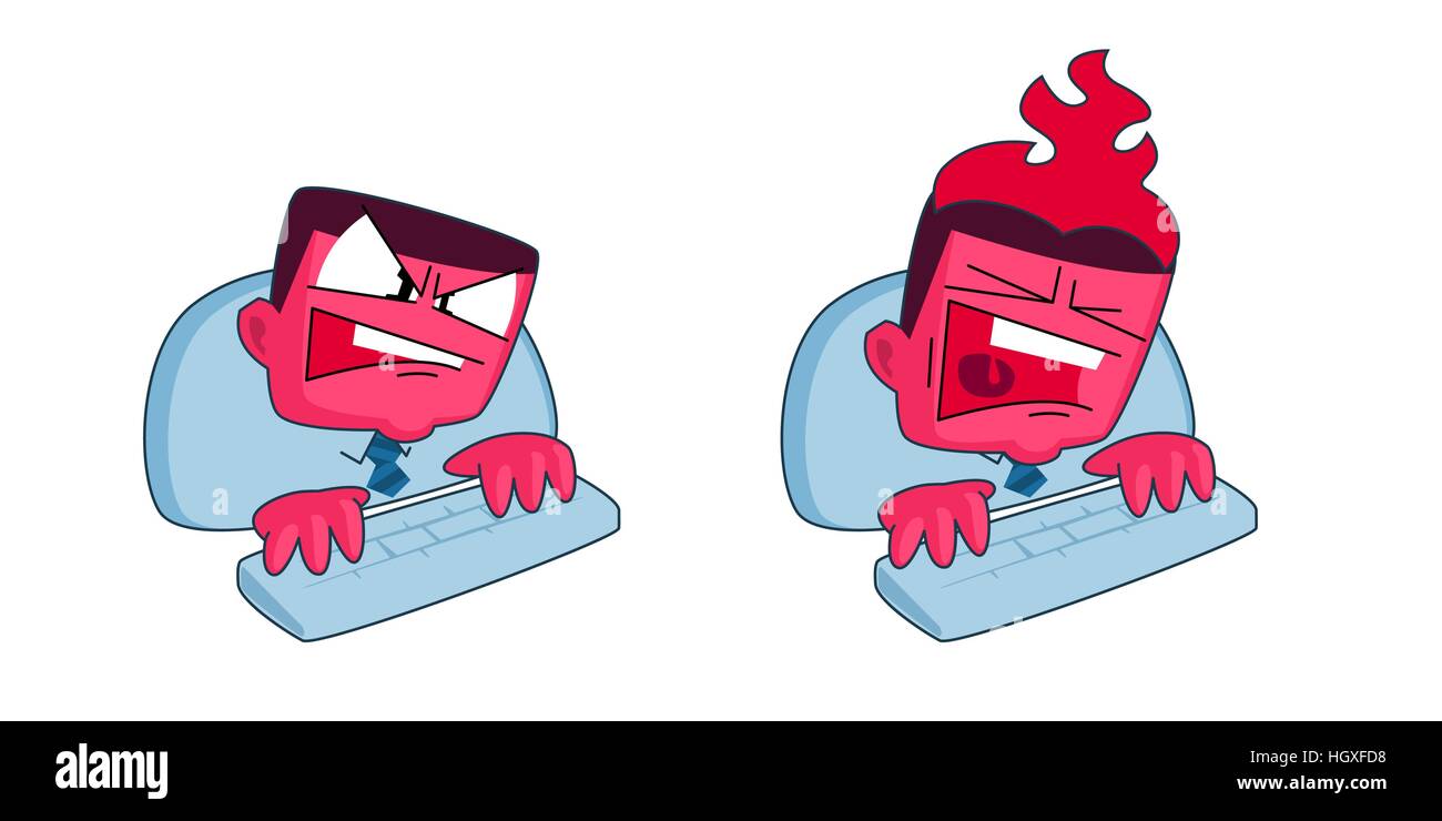 Man typing cartoon hi-res stock photography and images - Alamy