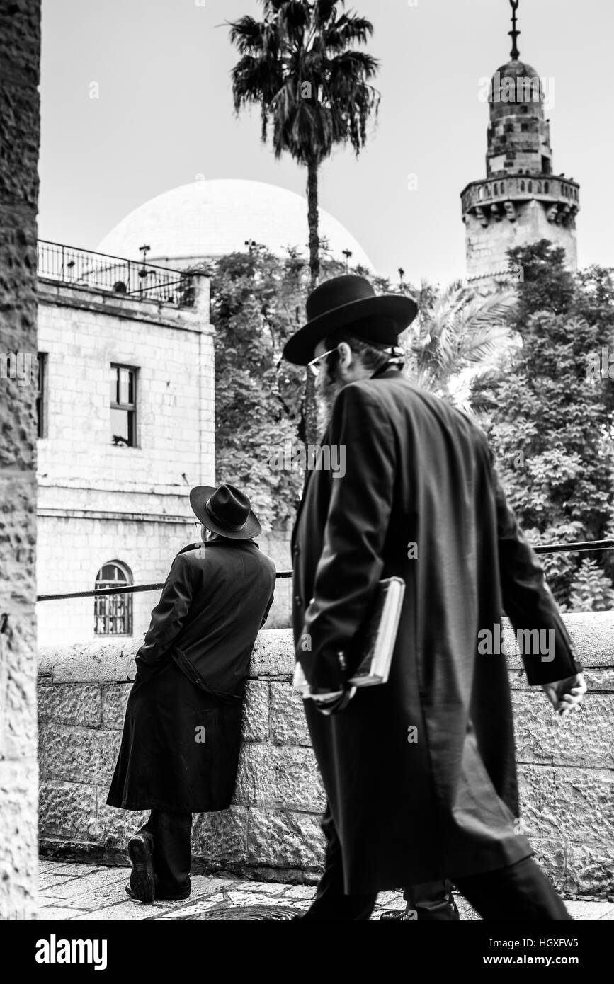 Jews on the streets of Jerusalem, Israel, Middle east Stock Photo - Alamy