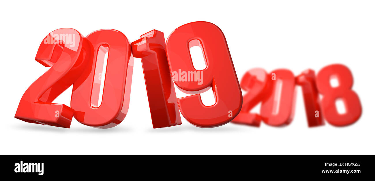 year 2019 new 2018 old 3d render Stock Photo - Alamy