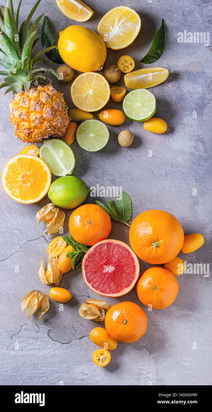 Variety of citrus fruits Stock Photo - Alamy