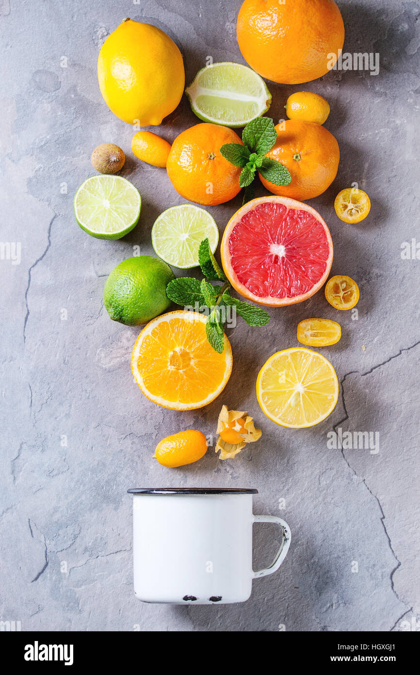 Variety of citrus fruits Stock Photo - Alamy