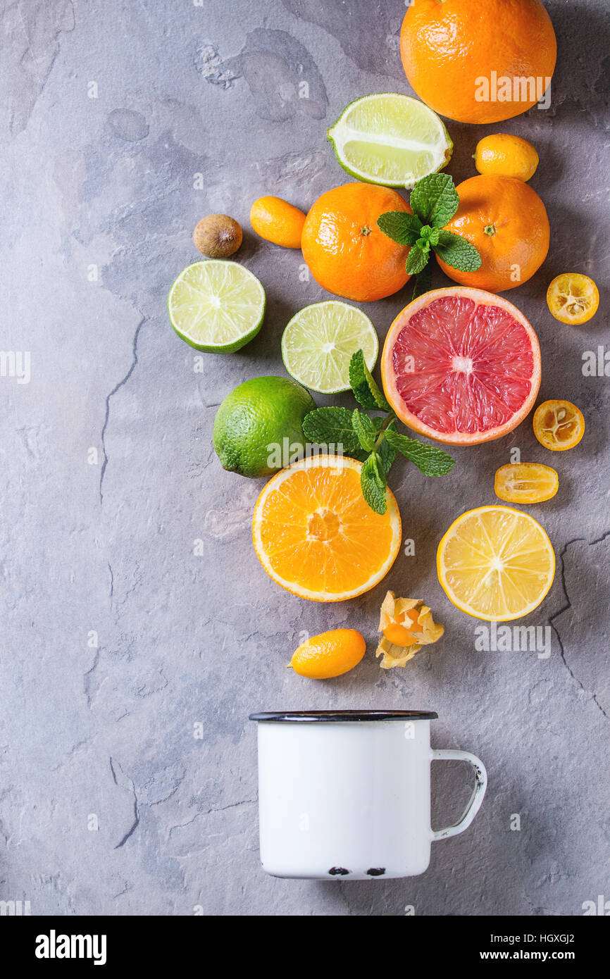 Variety of citrus fruits Stock Photo - Alamy