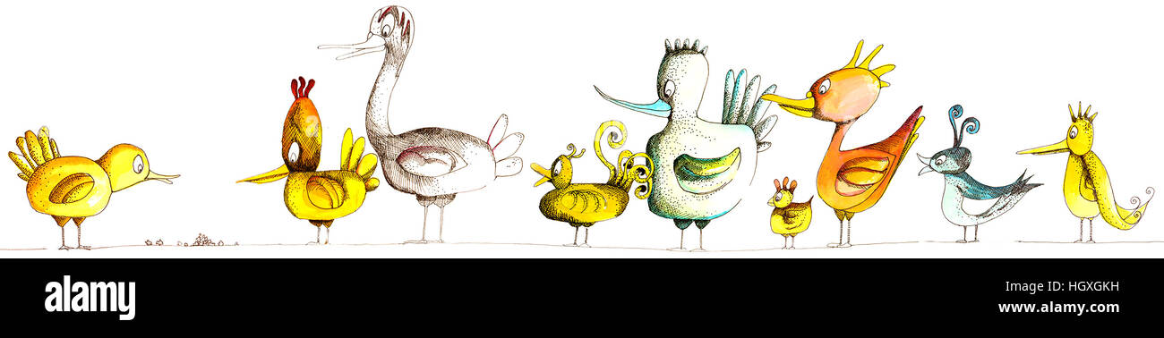 Birds in a row Stock Photo - Alamy