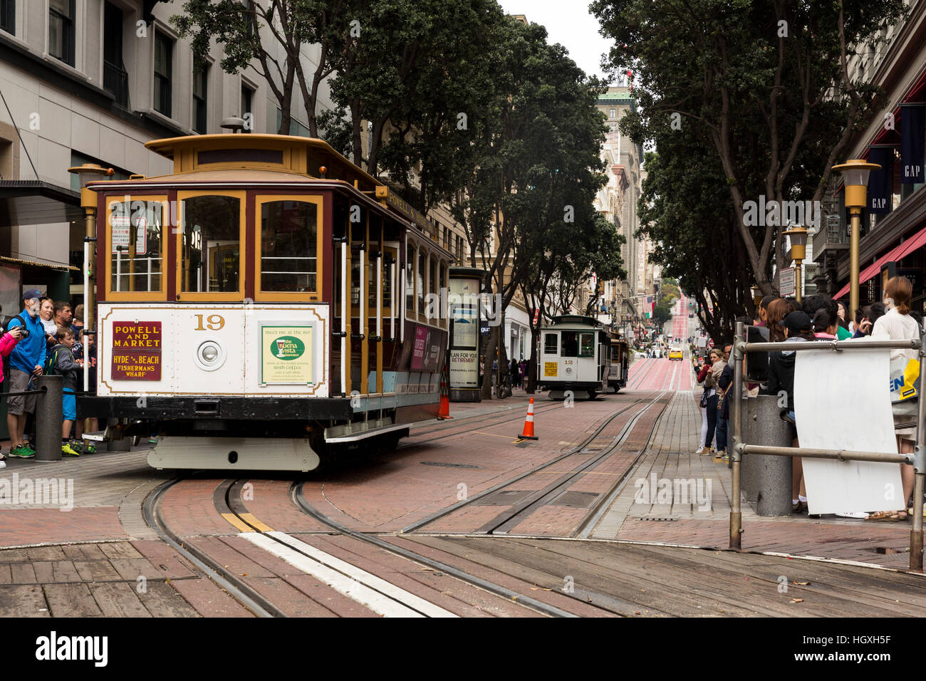 Cable Car Stop, Union Square. Aug, 2016. San Francisco, California, U.S ...
