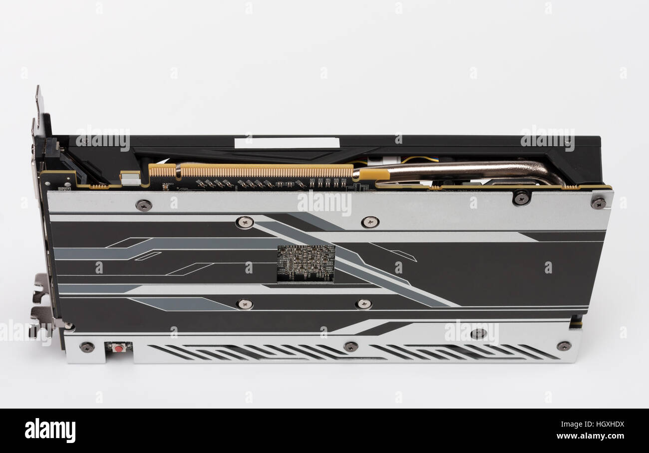 New modern gaming graphics card on white background, main component for ...