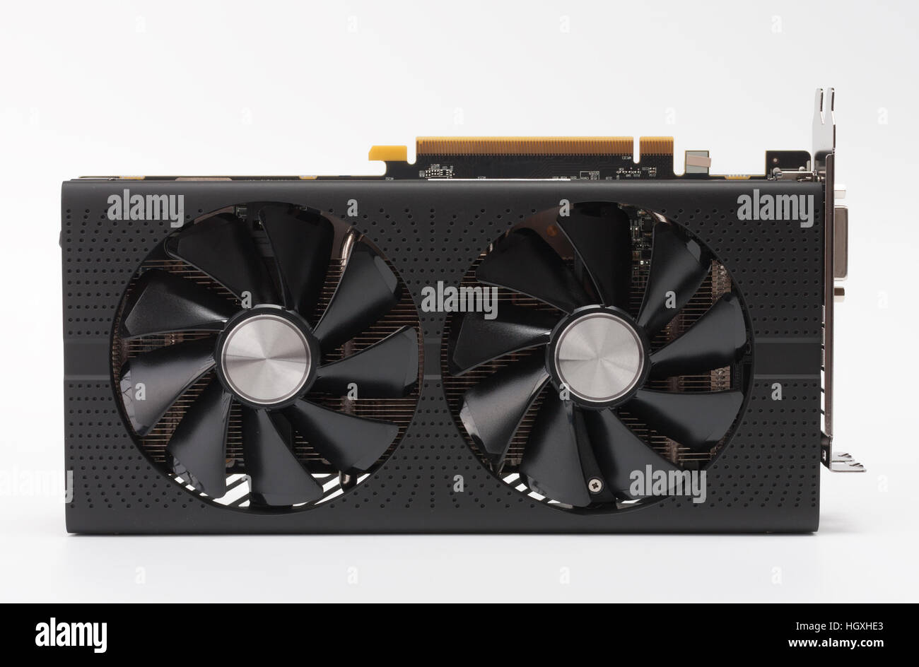 New modern gaming graphics card on white background, main component for ...