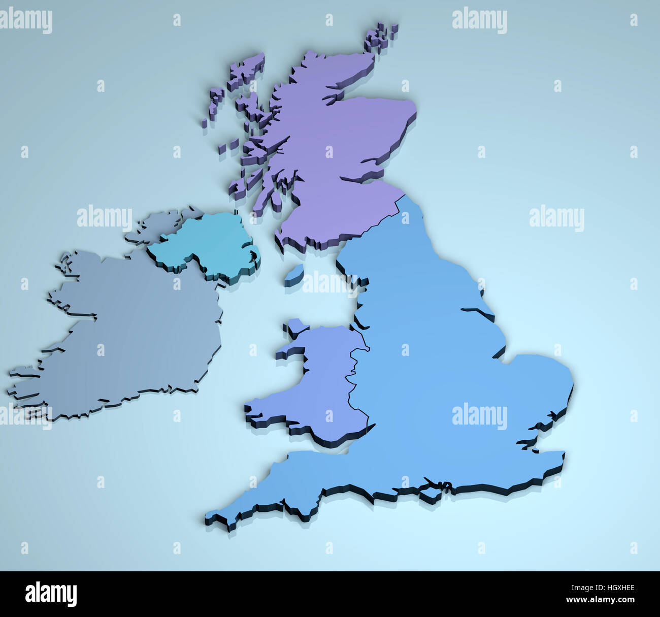 3d map of uk hi-res stock photography and images - Alamy