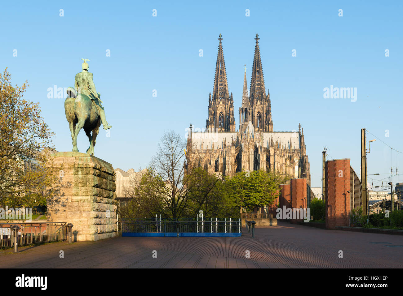 View on Cologne cathedral at morning in Cologne, Germany Stock Photo ...