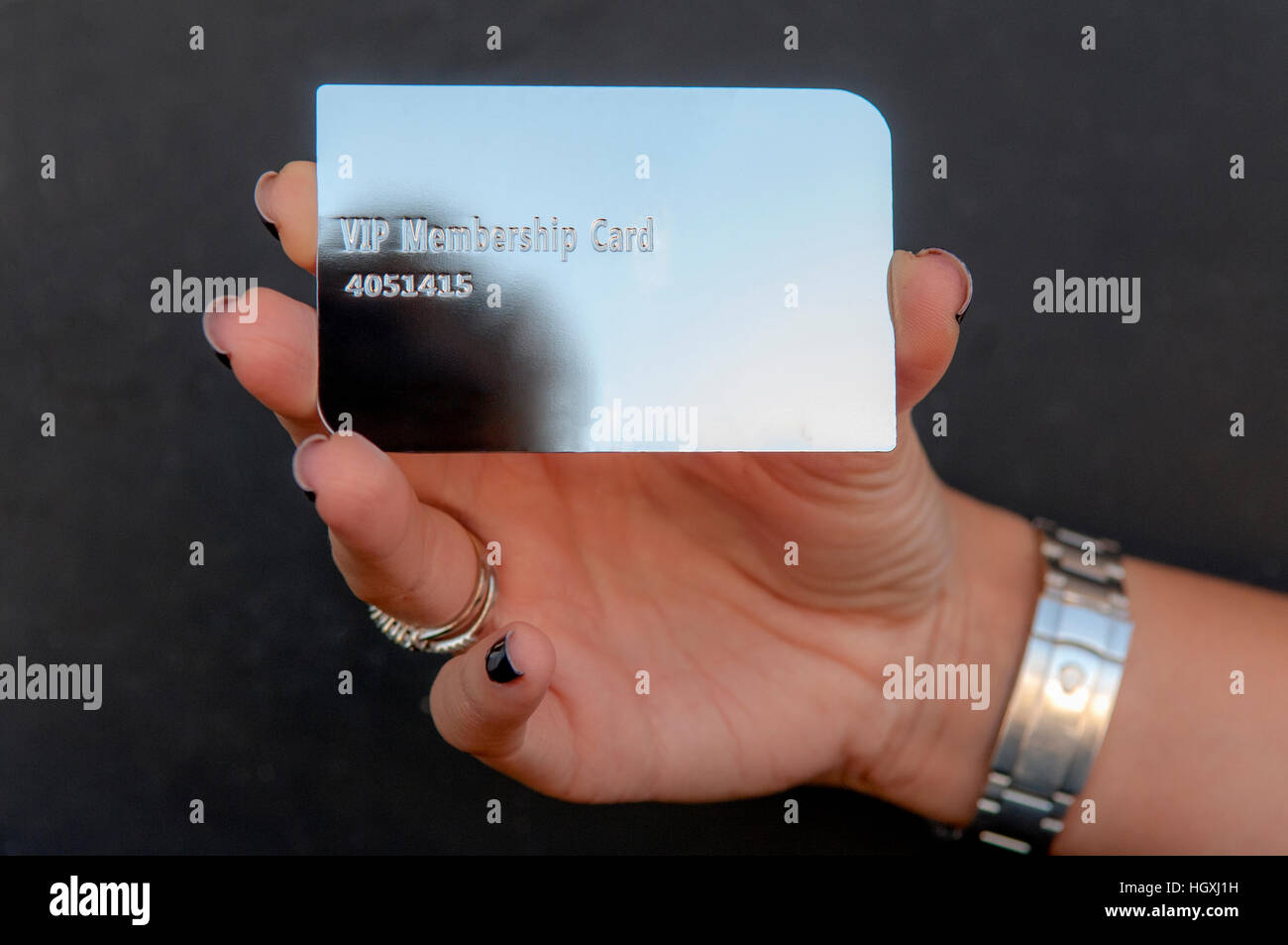 Hand holding vip member card hi-res stock photography and images - Alamy