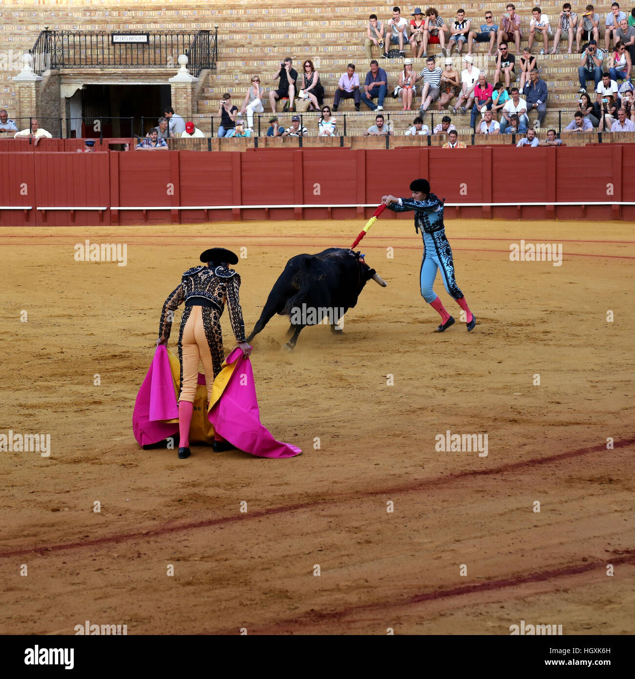 Bullfighting in Spanish Arena Stock Photo - Alamy