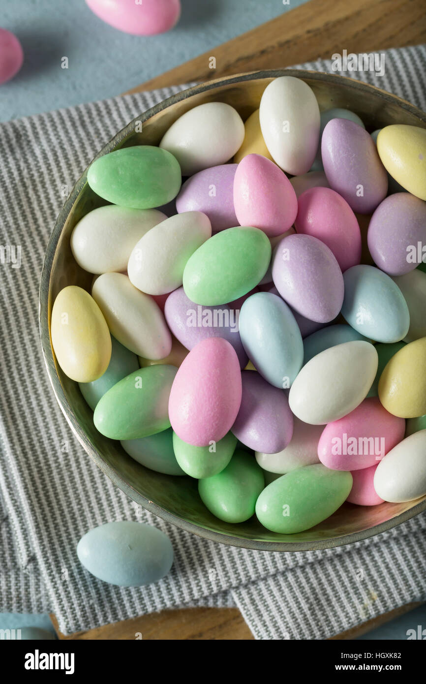 Sweet Candied Jordan Almonds in a Bowl Stock Photo - Alamy