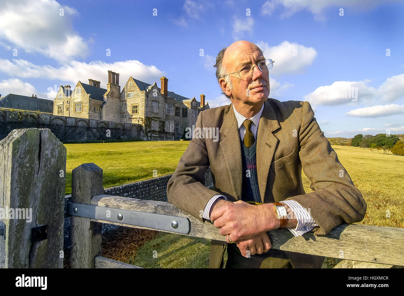 Lord Hampden, on his estate at Glynde Place, near Lewes, East Sussex ...