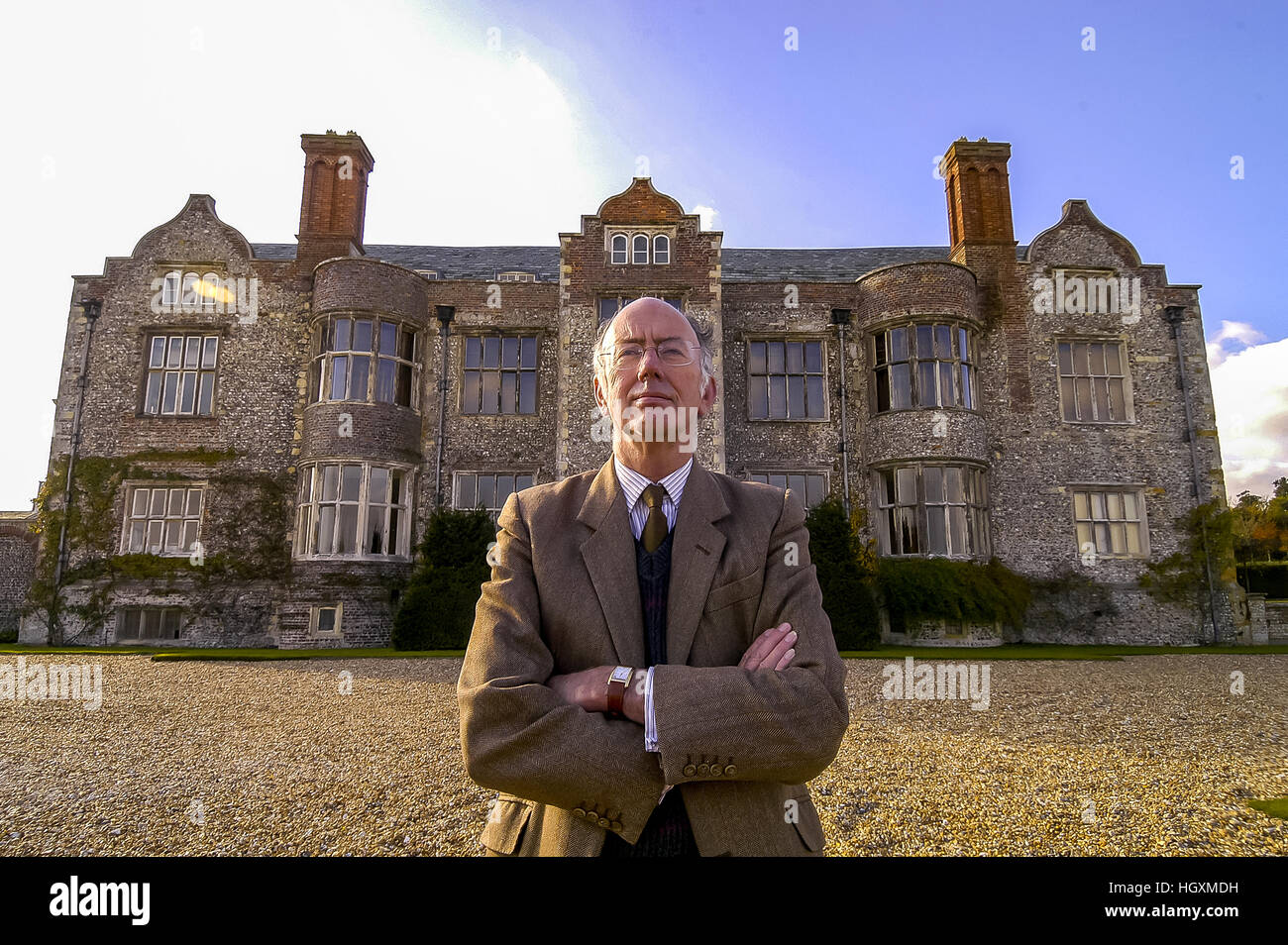Lord Hampden, on his estate at Glynde Place, near Lewes, East Sussex ...