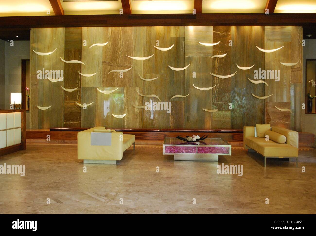 luxury waiting area in lobby of Caribbean hotel Stock Photo - Alamy