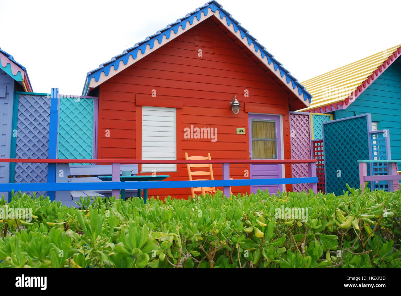 colorful beach houses in Bahamas Stock Photo - Alamy