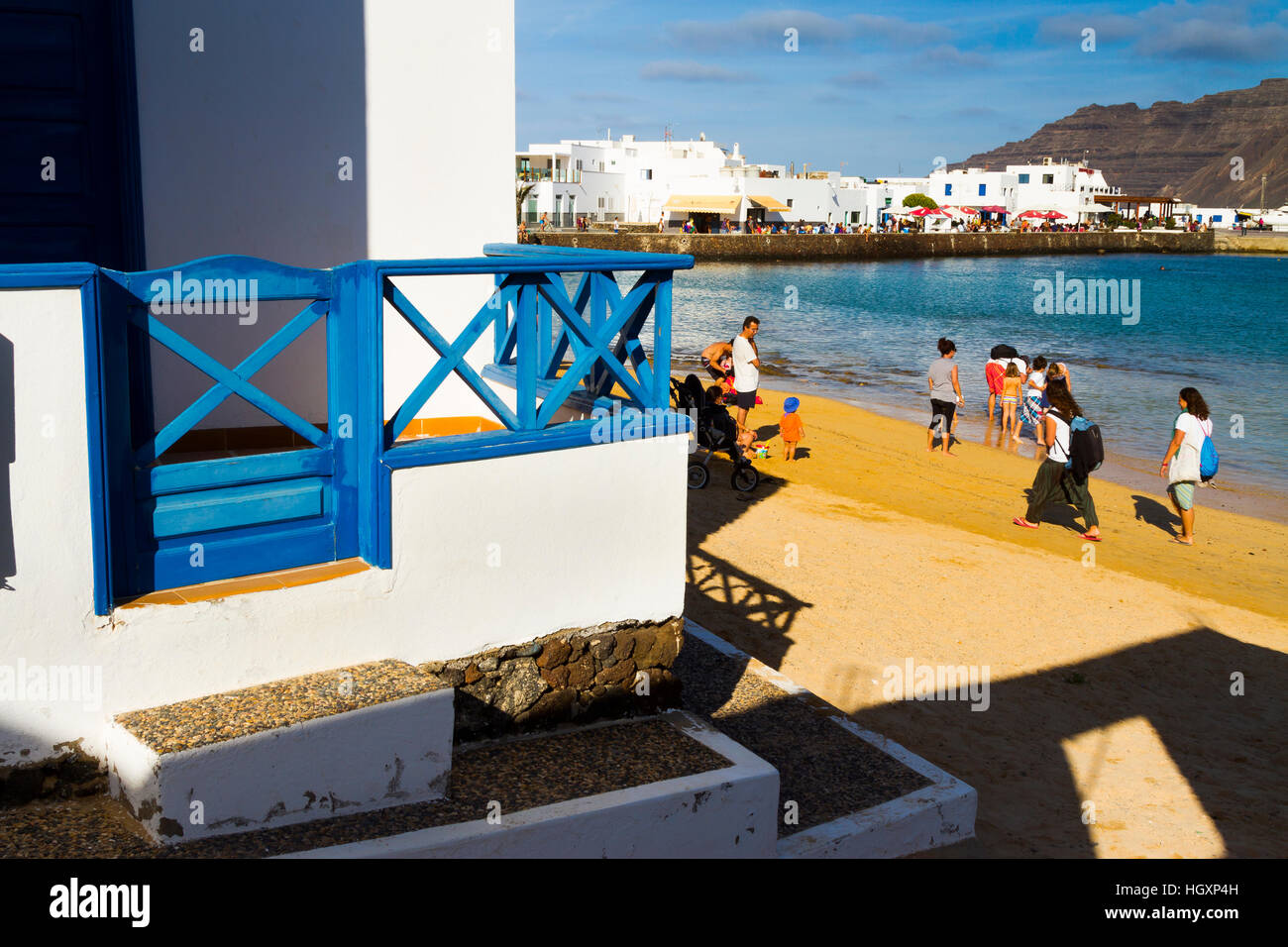Beach. Caleta del Sebo village. La Graciosa island. Chinijo Archipelago ...