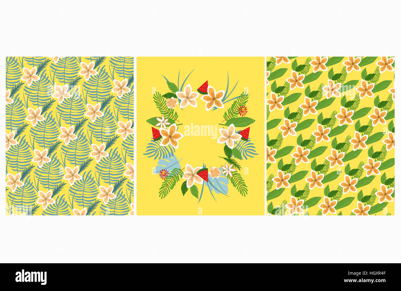 Patterns of flowers and leaves Stock Photo - Alamy