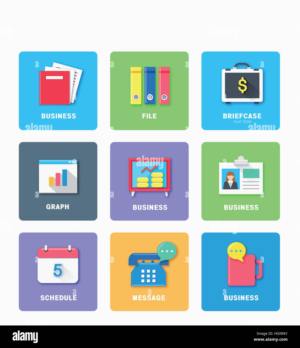 Various icons related to business Stock Photo - Alamy