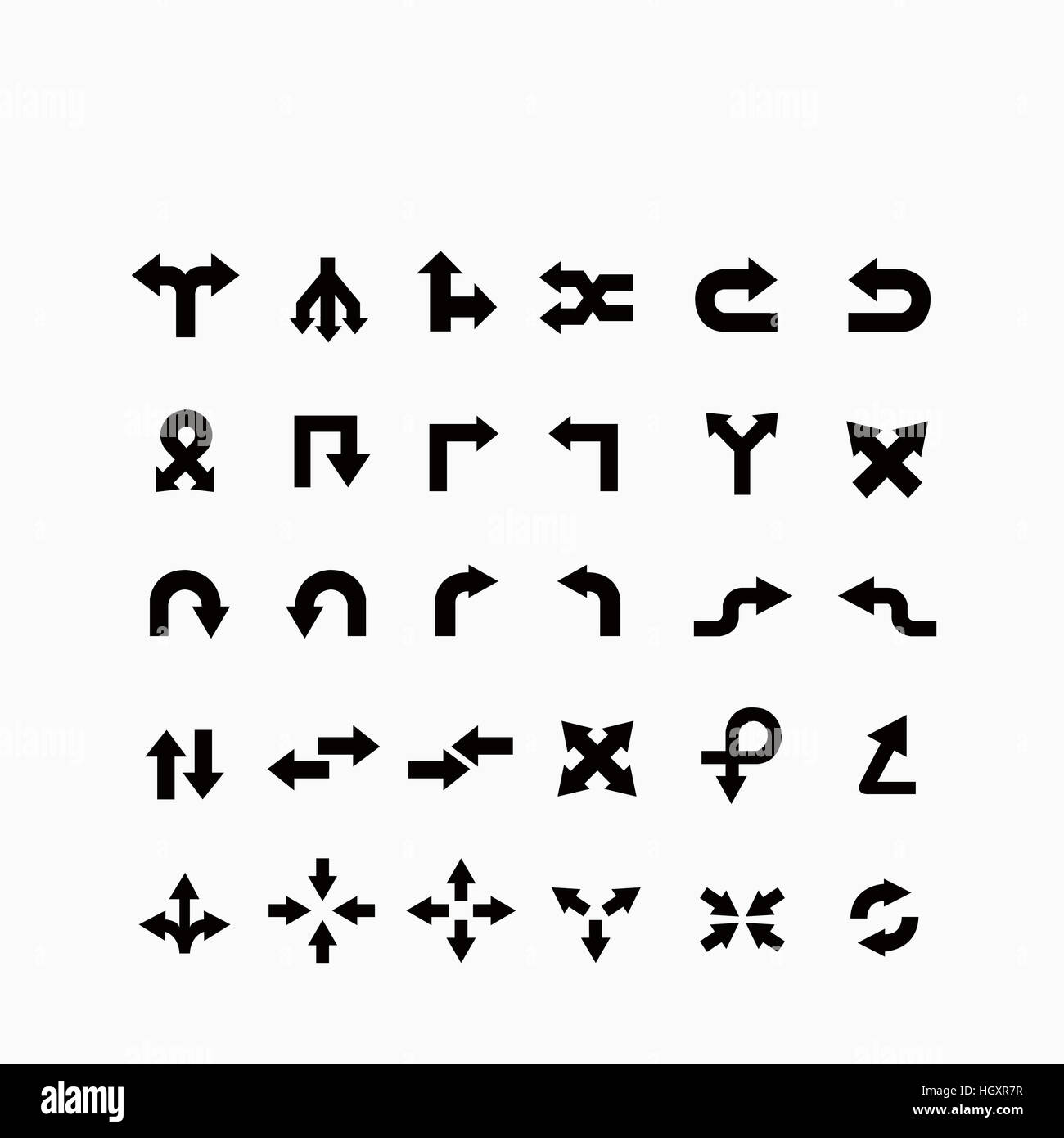 Various arrow icons Stock Photo - Alamy