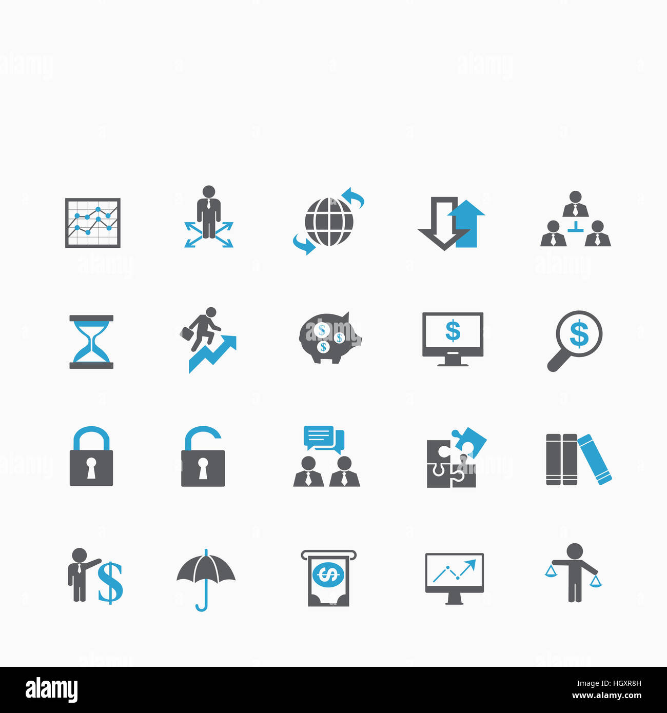 Various icons related to business Stock Photo - Alamy