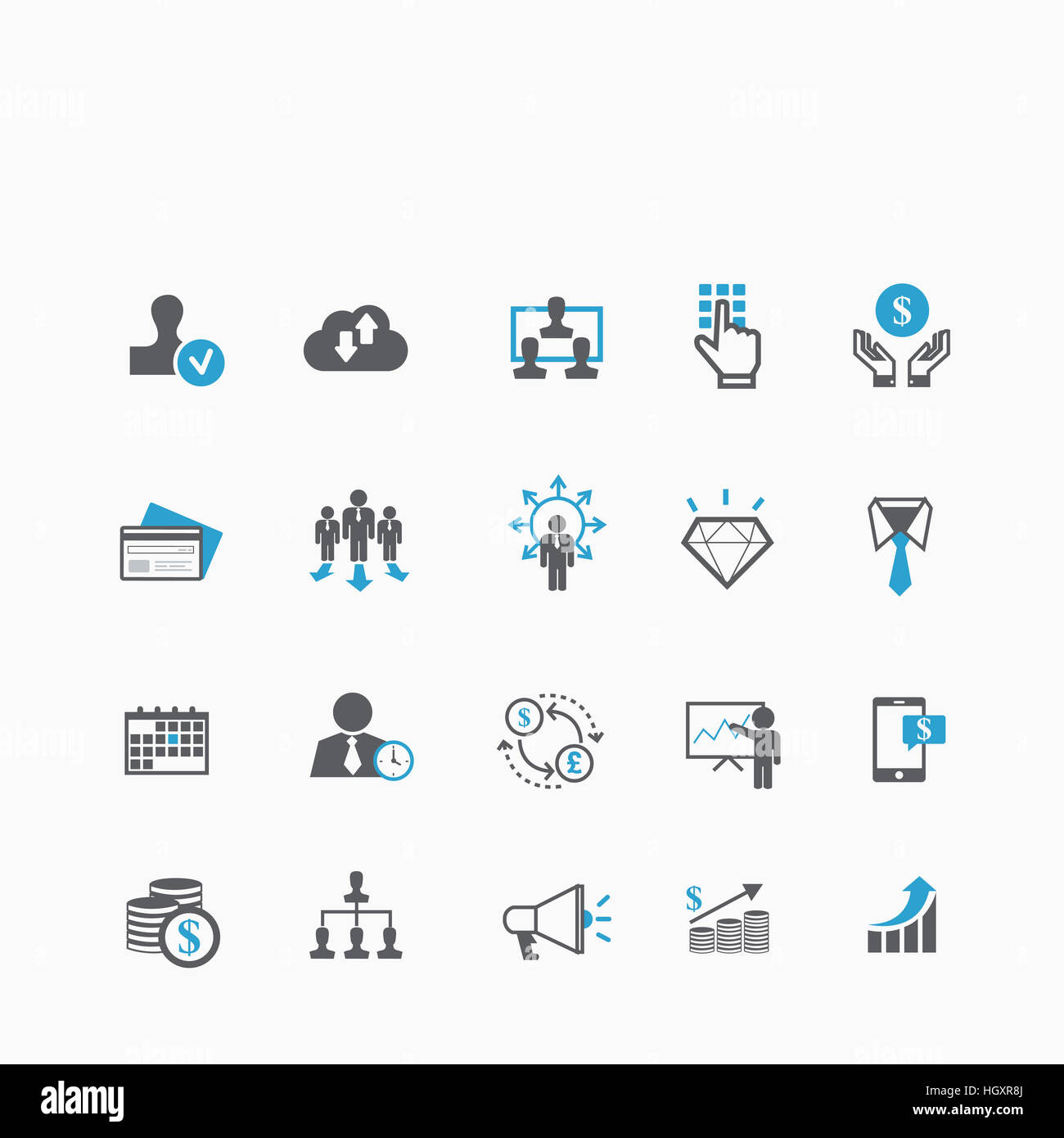 Various icons related to business Stock Photo - Alamy
