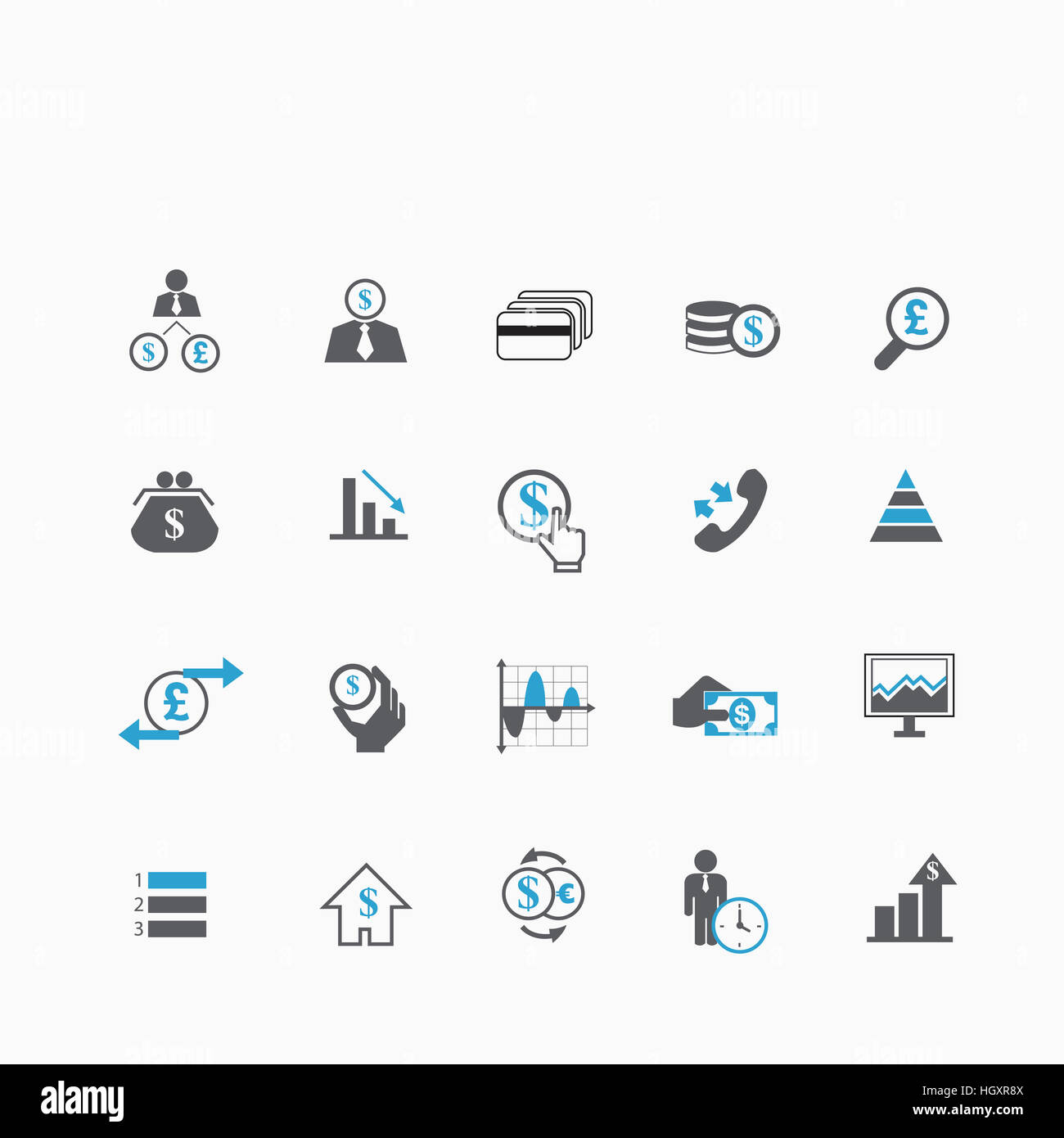 Various icons related to business Stock Photo - Alamy