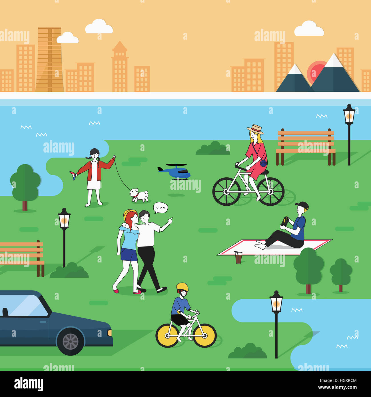 People at park Stock Photo - Alamy