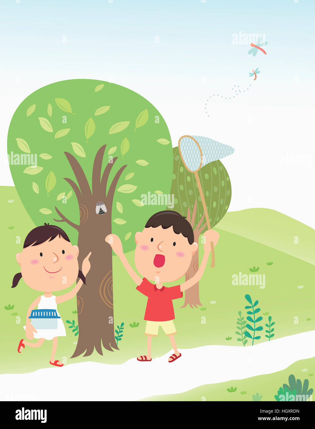 Child pointing butterfly hi-res stock photography and images - Alamy