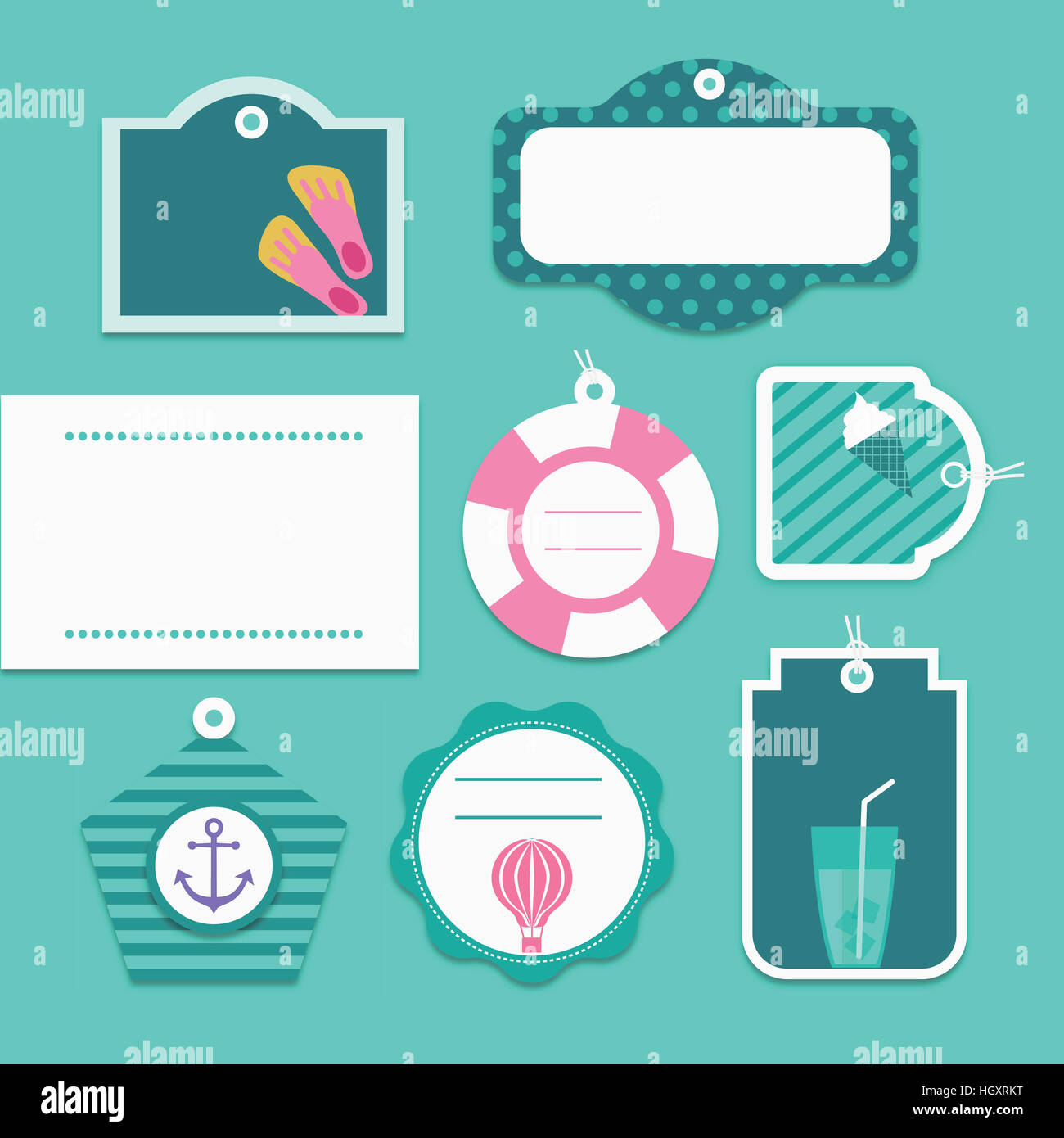 Summer labels and tags Stock Photo - Alamy