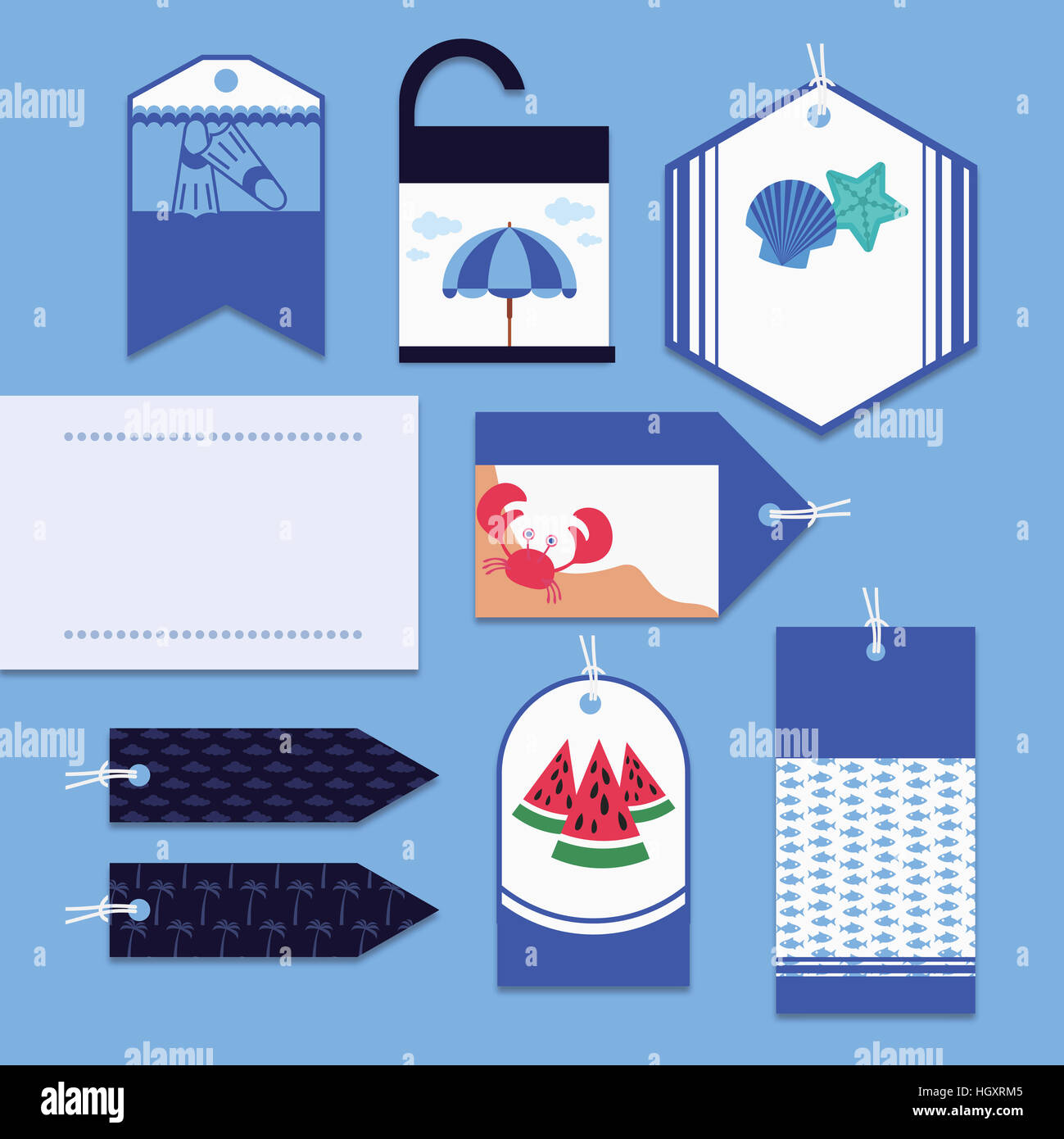 Summer labels and tags Stock Photo - Alamy