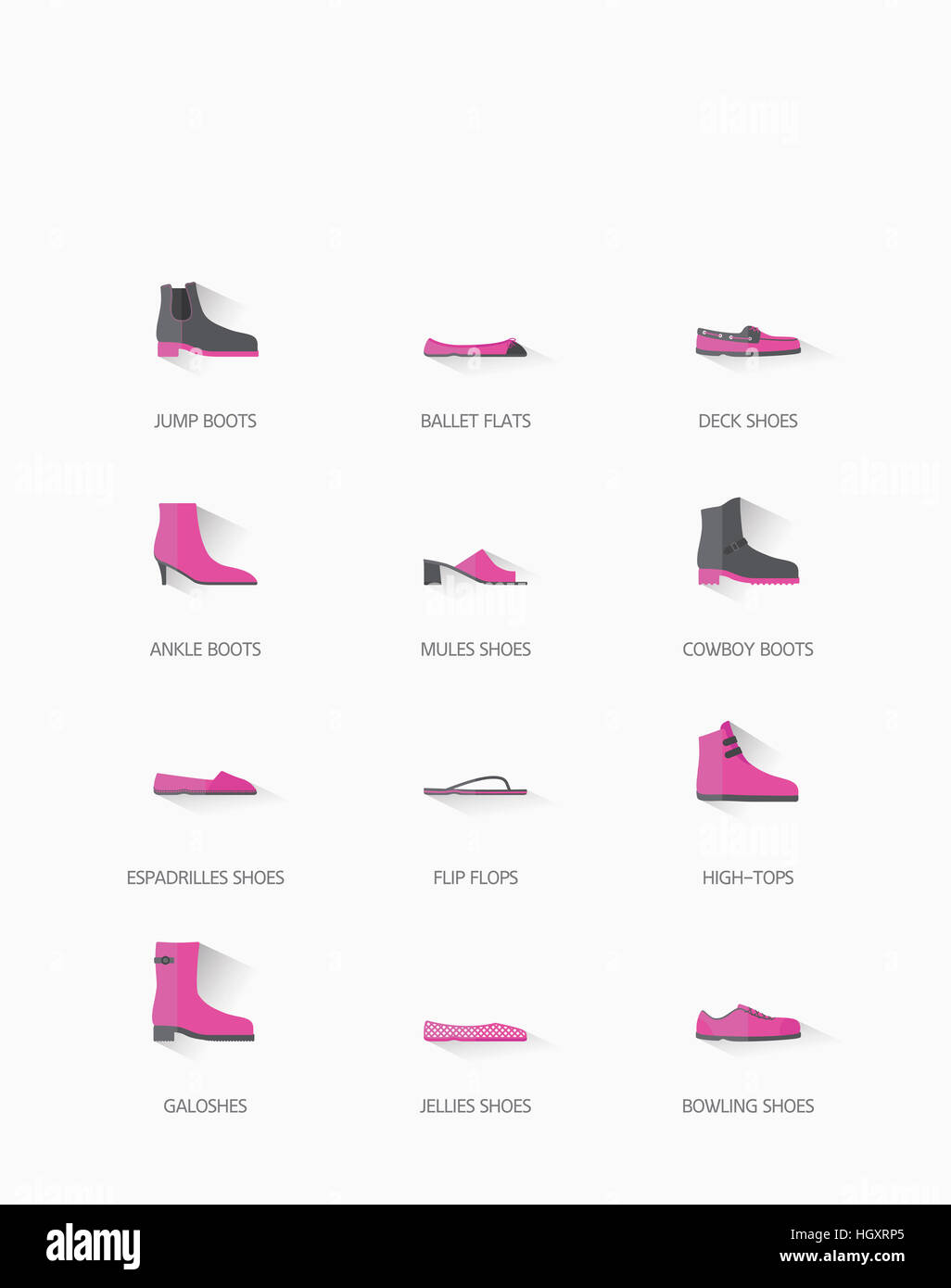 Various shoes icons Stock Photo - Alamy