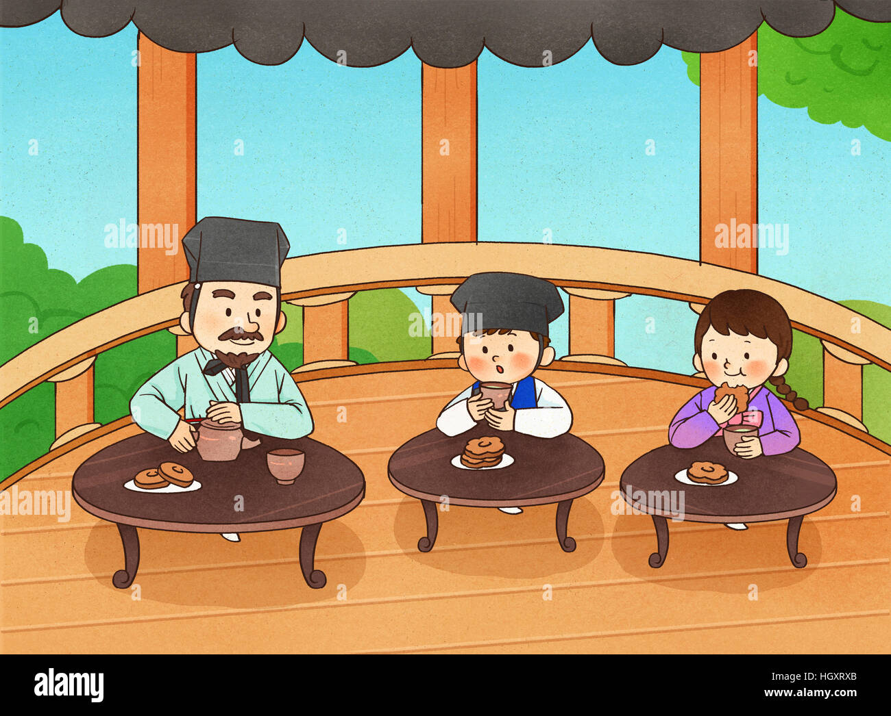 Traditional Korean manners, tea ceremony Stock Photo - Alamy