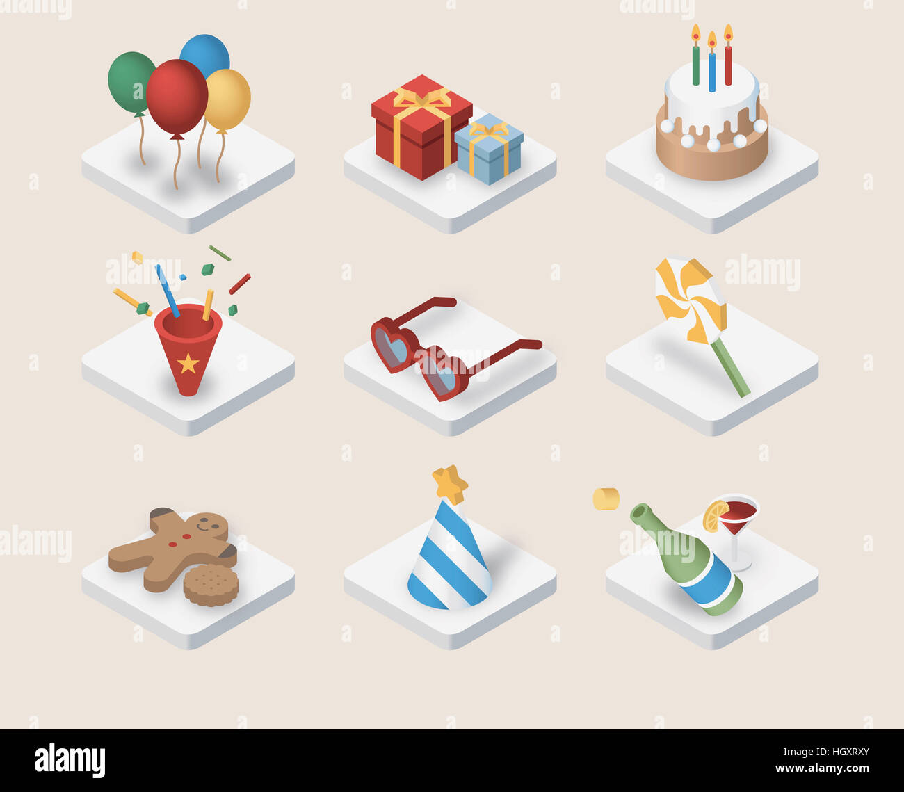 Various icons related to party Stock Photo - Alamy
